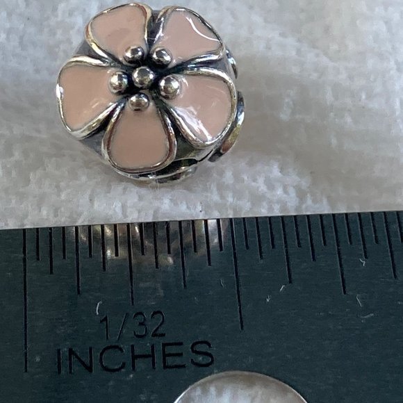 Pandora | Jewelry | Pretty Pink Pandora Enamel Floral Charm With ...